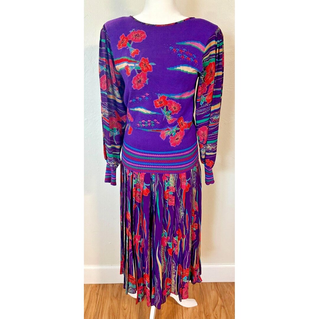 Vintage Women's Diane Freis for Marisa Christina Floral Sweater & Long ...
