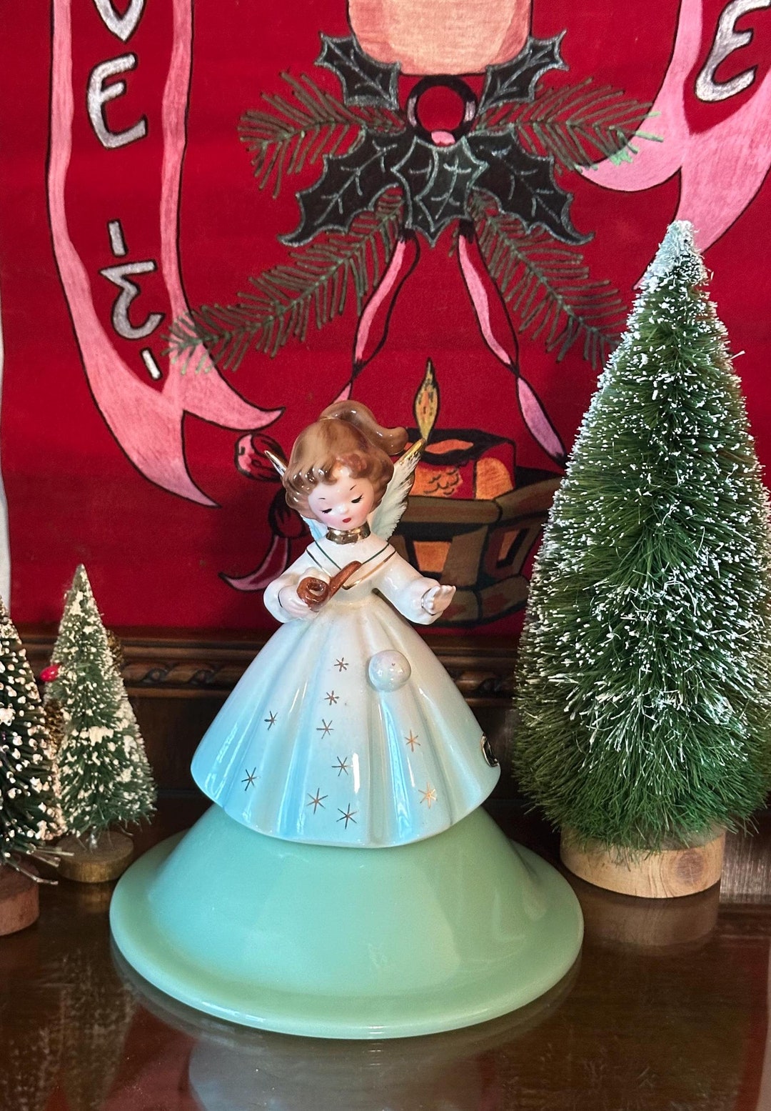 Vintage 1950s Josef Original Angel Blowing Bubbles With Pipe Light Blue ...