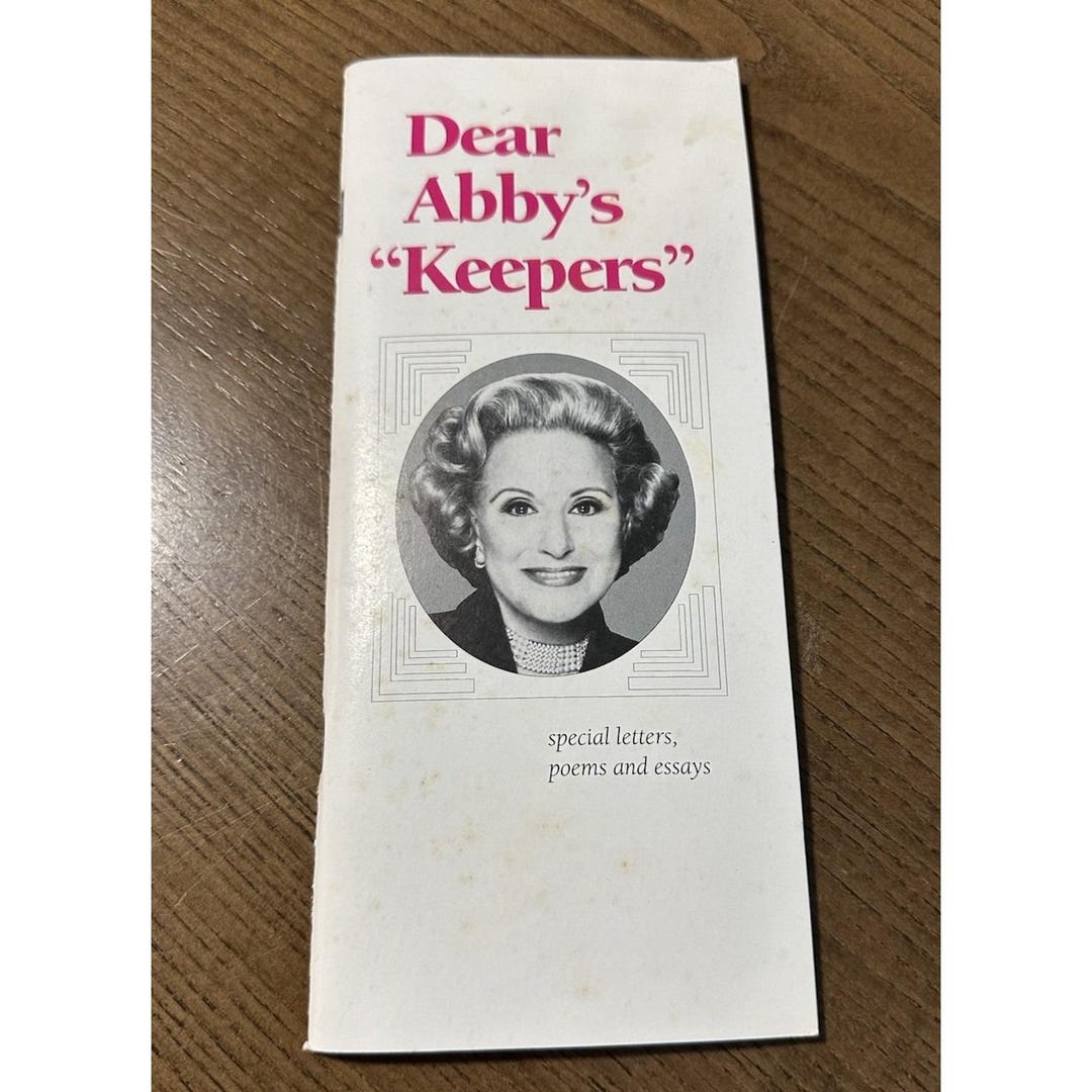 Vintage 1992 Dear Abby "keepers" Booklet Special Letters, Poems and ...