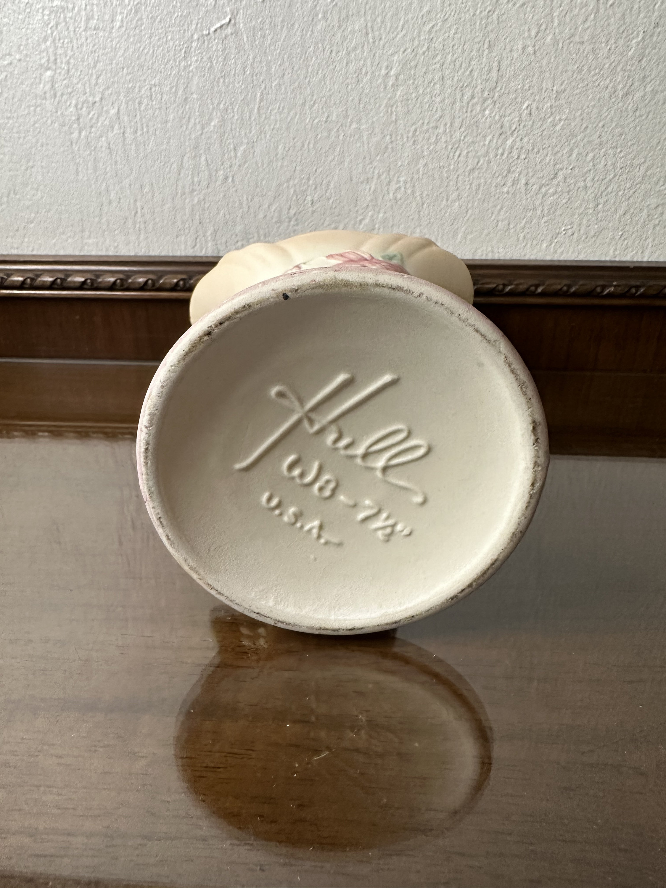 Vintage Hull Pottery Woodland Vase Hull USA W6 7-1/2 Pink Chartreuse ...