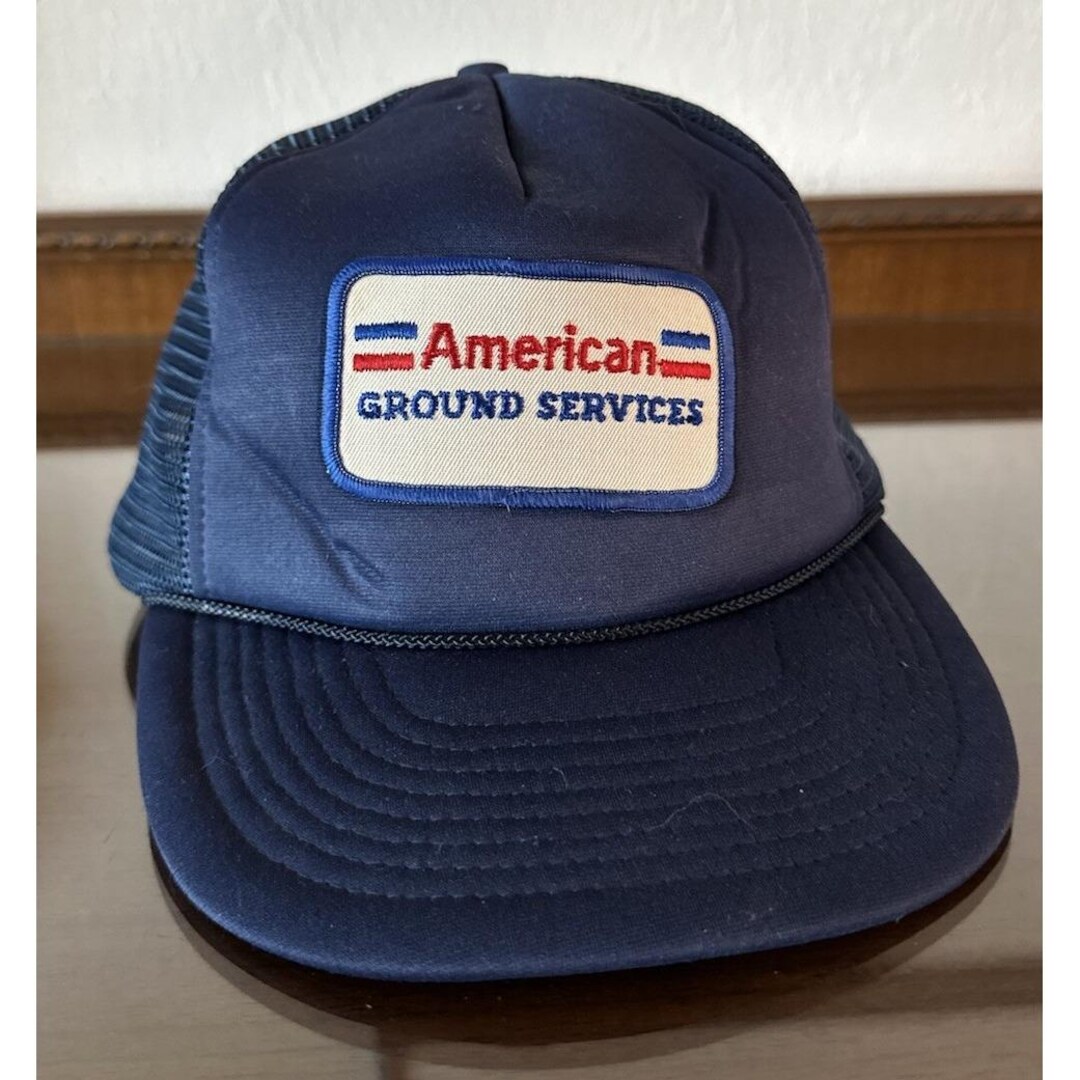 Vintage American Airlines Ground Services Cap Hat Navy Blue - Etsy