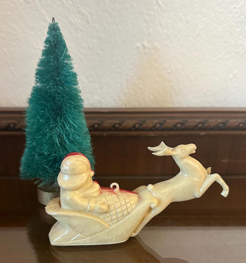 Rosbro Santa Claus Candy Holder, Santa and Reindeer, Toy, Candy ...
