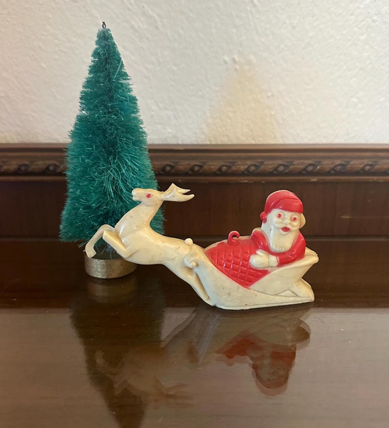 Rosbro Santa Claus Candy Holder, Santa and Reindeer, Toy, Candy ...