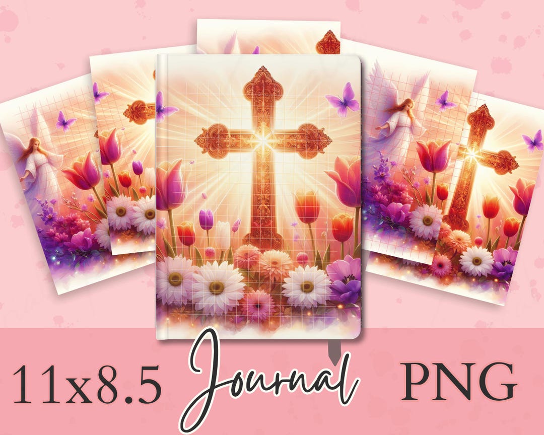 Biblical Journal Cover PNG: Printable Prayer Notebook (11x8.5 In ...