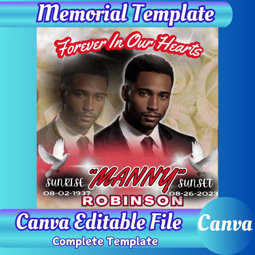 Memorial Red Funeral White Obituary PDF Red Funeral Buttons Memorial ...