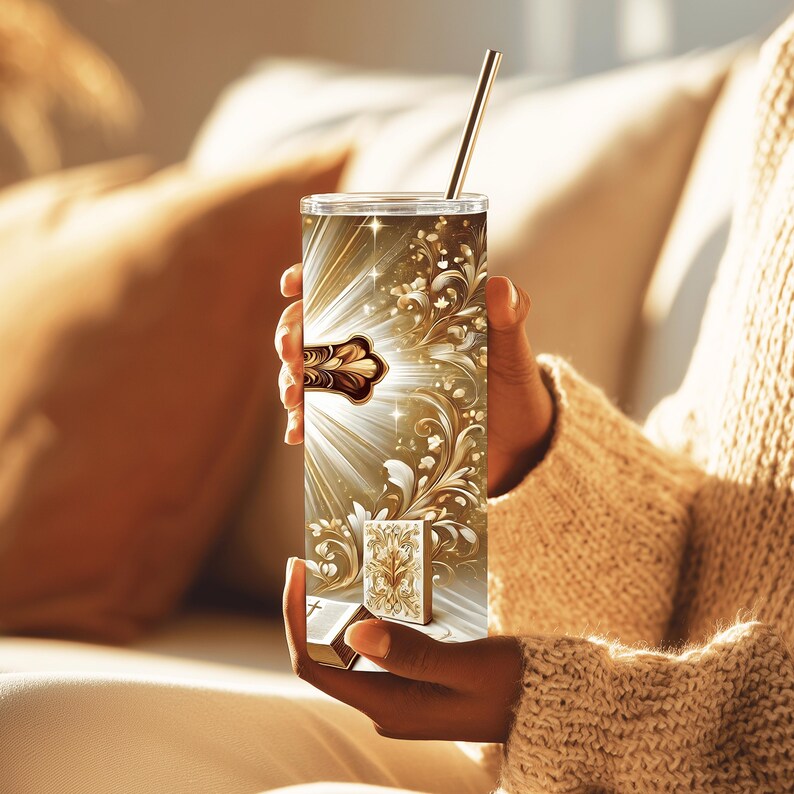 Christian Cross Tumbler Wrap: 20oz Skinny Tumbler Design (PNG Digital ...