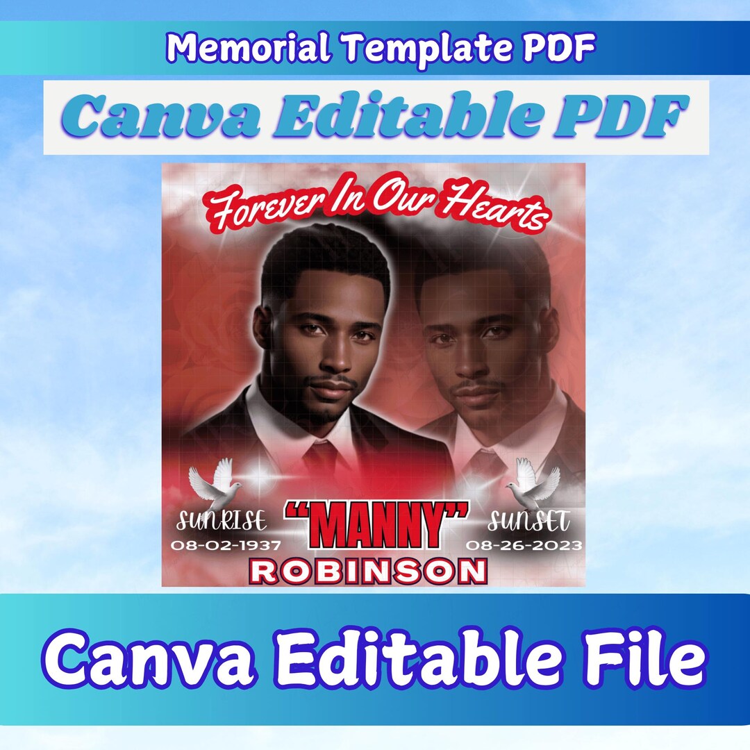 Memorial Red Funeral Red Obituary PDF Red Funeral Buttons Memorial ...