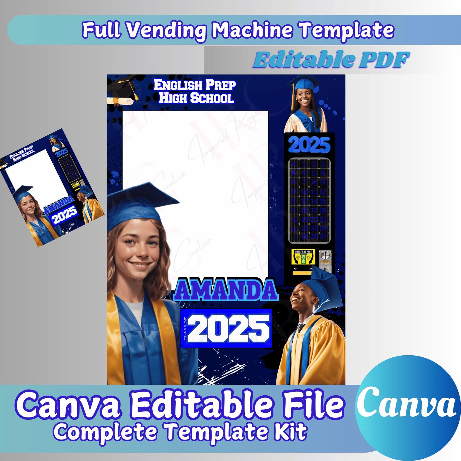 Graduation Vending Machine Template Graduation 2025blue Graduation ...
