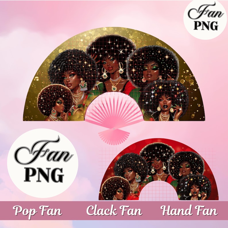 Black History Image, Juneteenth Fan Image: Folding Fan Template PNG - Etsy