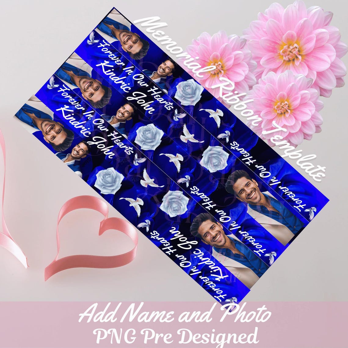 Memorial Ribbon Blue Template PNG Blue Memorial Ribbon Event Ribbon ...