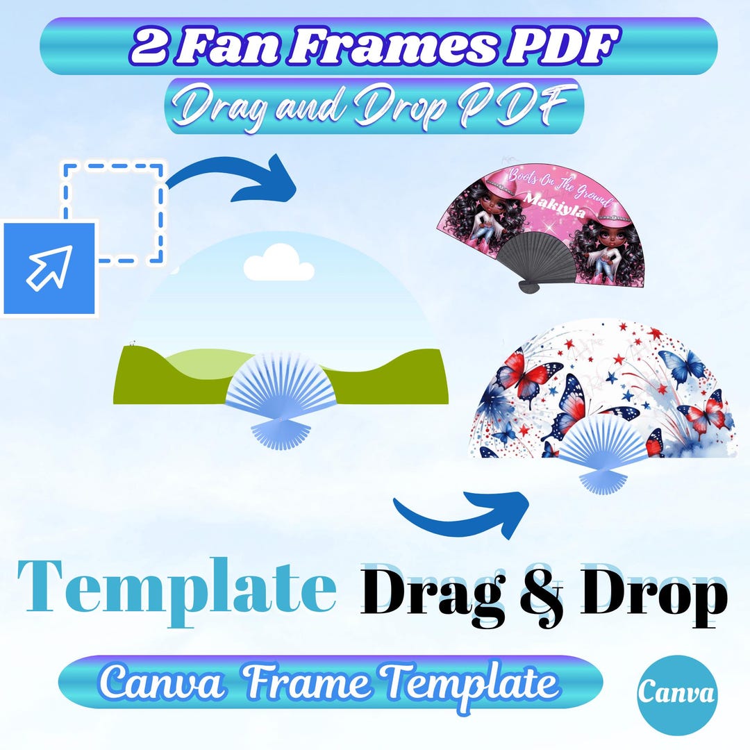 Fan Mockup Template: Canva Drag and Drop Frame (PDF) - Etsy Canada