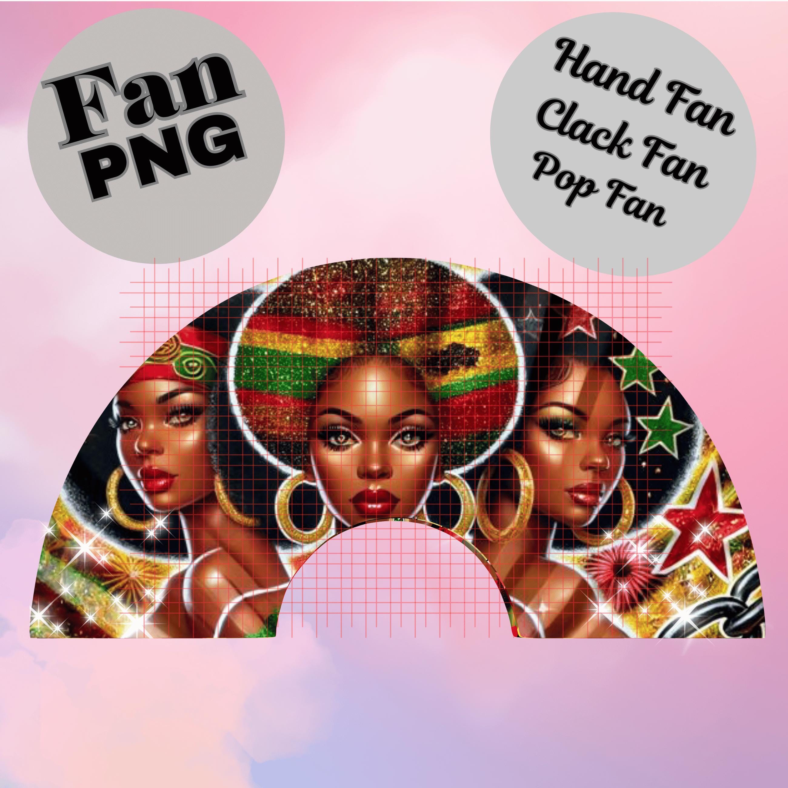 Clack Fan Hand Fan PNG Pop Fan Design Folding Fan Template Juneteenth ...