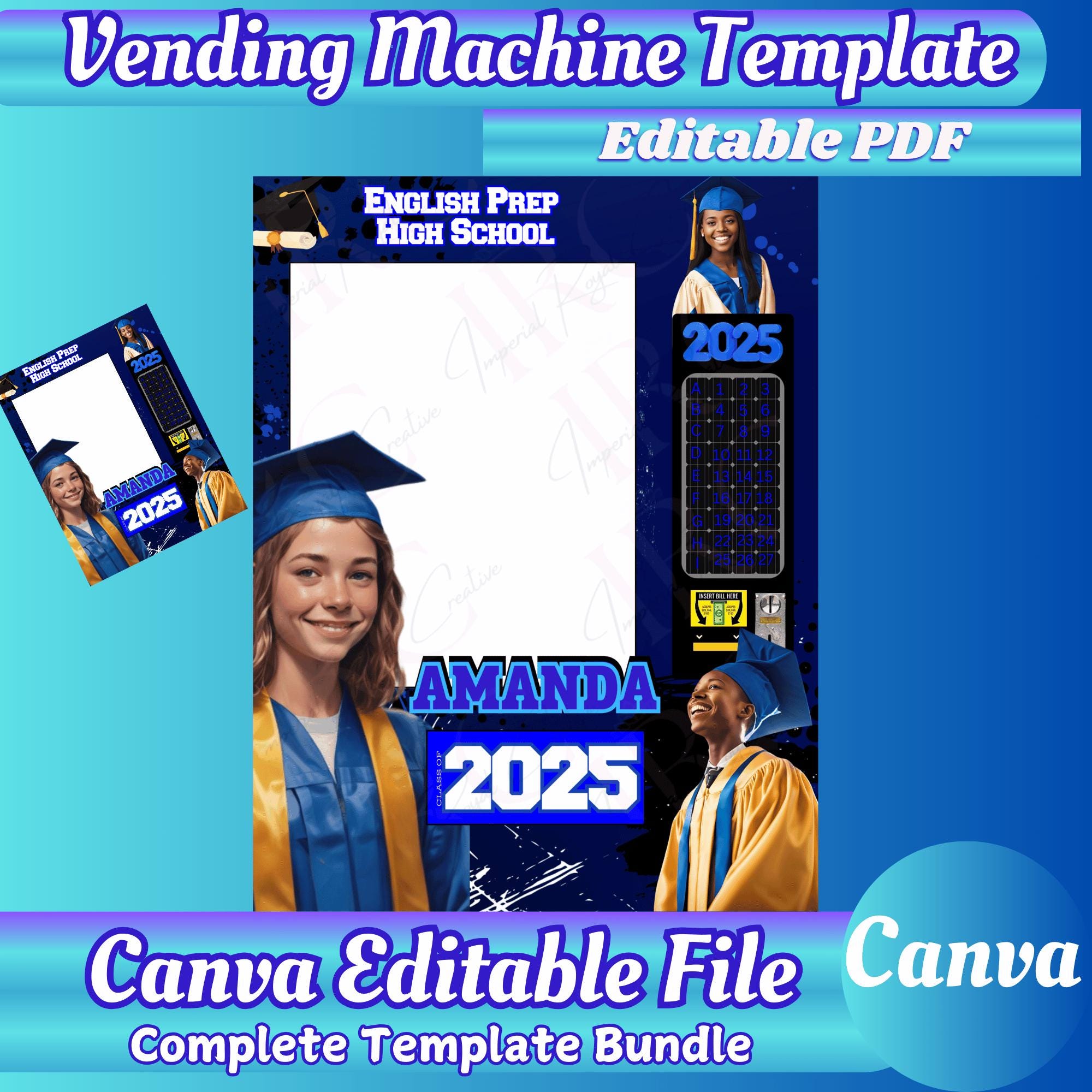 Graduation Vending Machine Template Graduation 2025blue Graduation ...