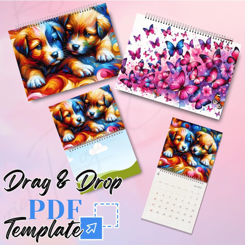 Calendar Mockup Template: Canva Drag & Drop Frame (PDF) - Etsy