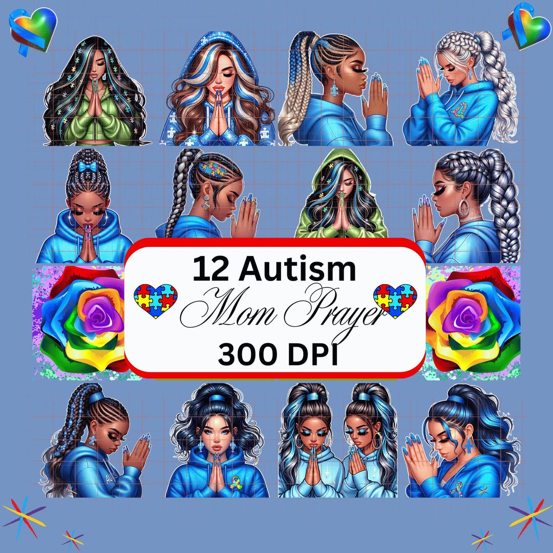 Autism Mom Bundle PDF Autism Mom Prayer Design Blue Awareness Mom ...