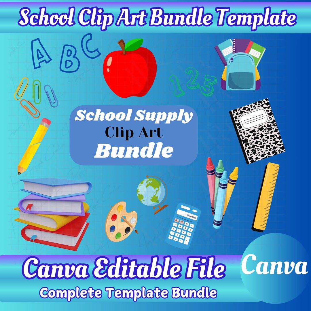 Clip Art School Supplies Notebook Image School Supply Design Teacher ...