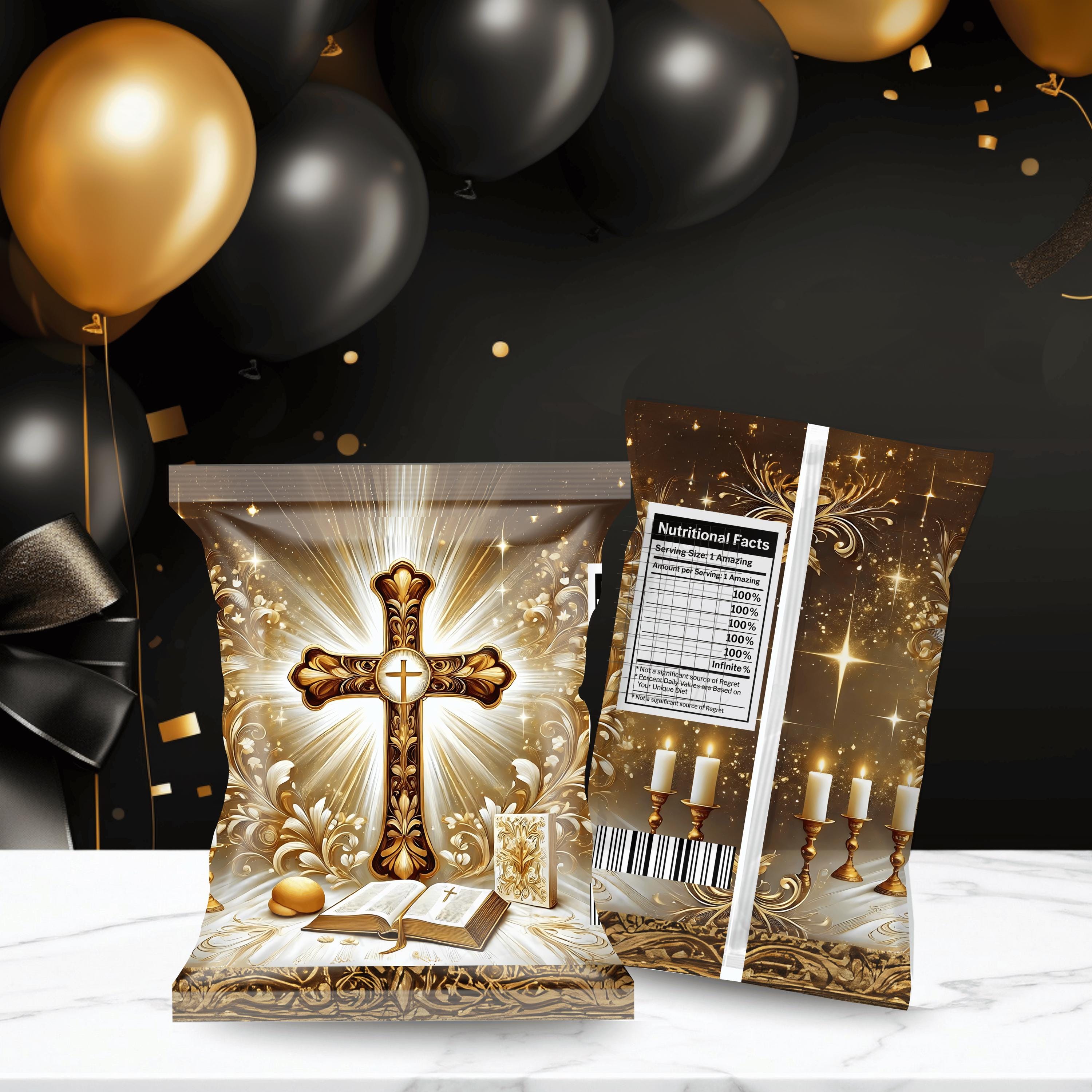 Biblical Chip Bag Template: Bible Treats, Church Party Favor PNG ...