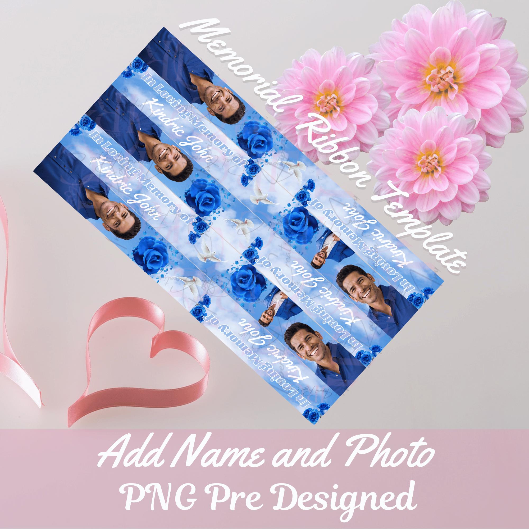 Memorial Ribbon PNG, Funeral Service Template, RIP Keepsake ...