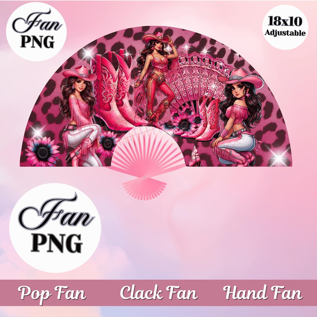 Clack Fan Hand Fan PNG Pop Fan Design Folding Fan Template Cowgirl Art ...