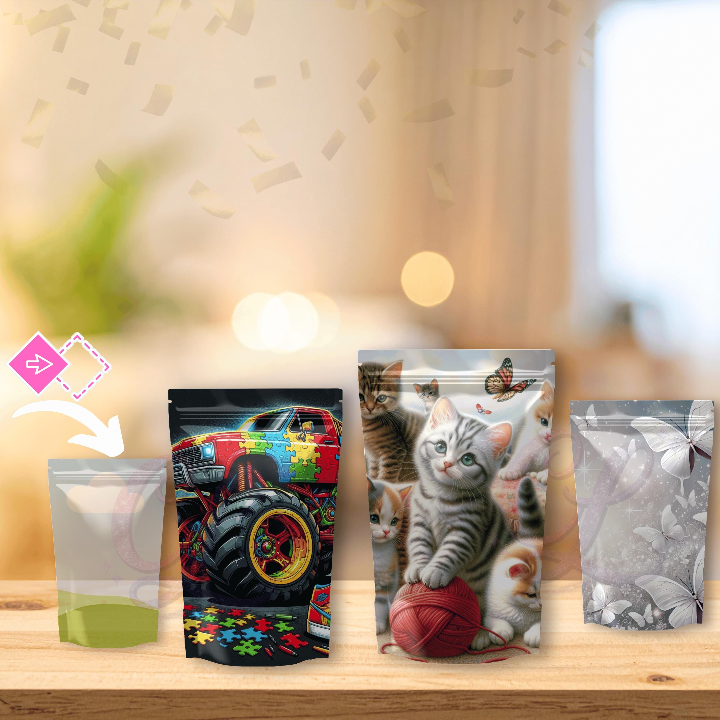 Mylar Bag Mockup Template: Canva Drag & Drop Frame (PDF Downloadable ...
