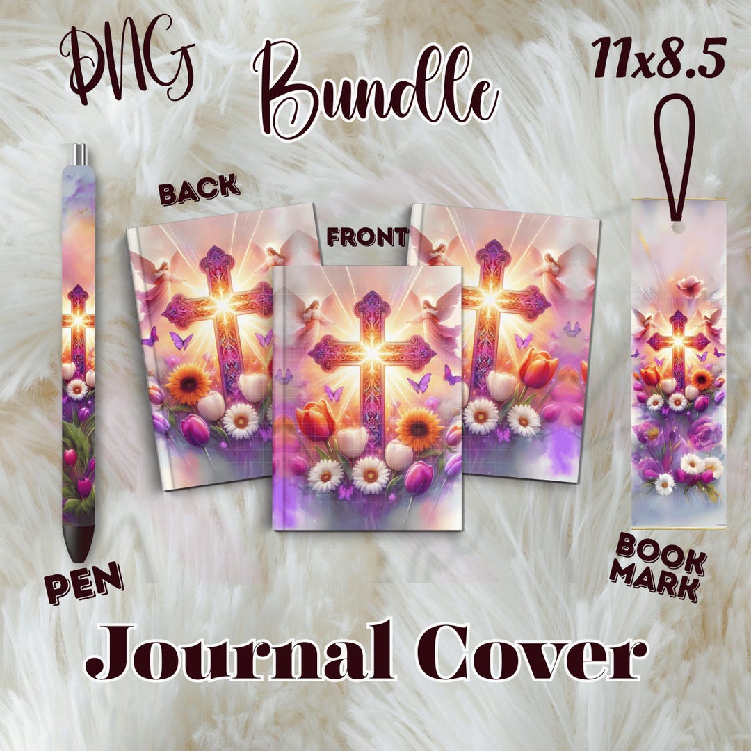 Biblical Journal Cover PNG: Prayer Notebook Design (11x8.5 Digital ...