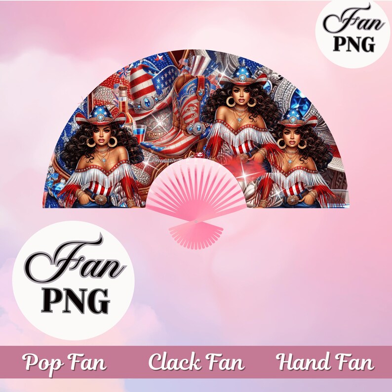 Clap Fan Hand PNG Pop Fan America Design Folding Fan Template 4th of ...