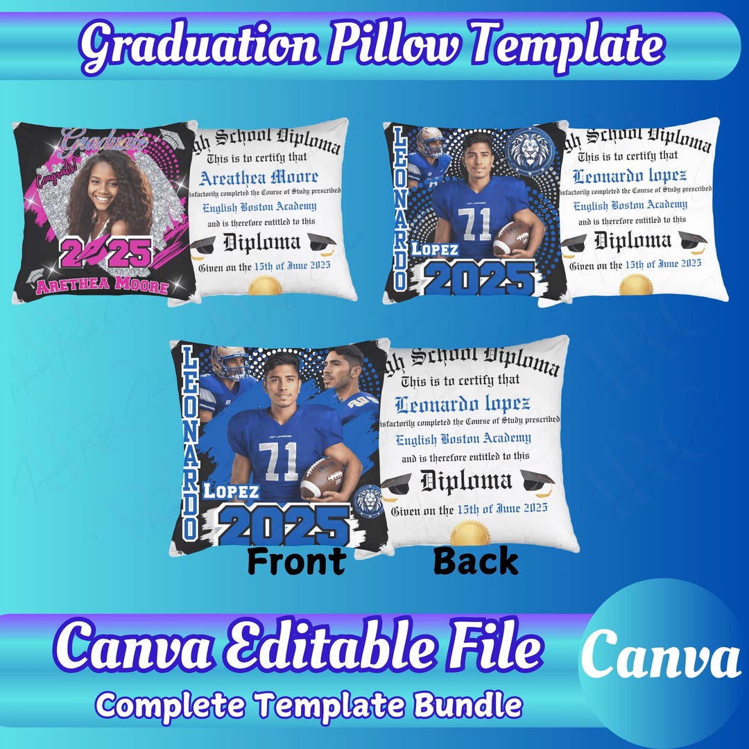 Graduation Bundle Pillow Template Graduation 2025 Diploma Graduation ...