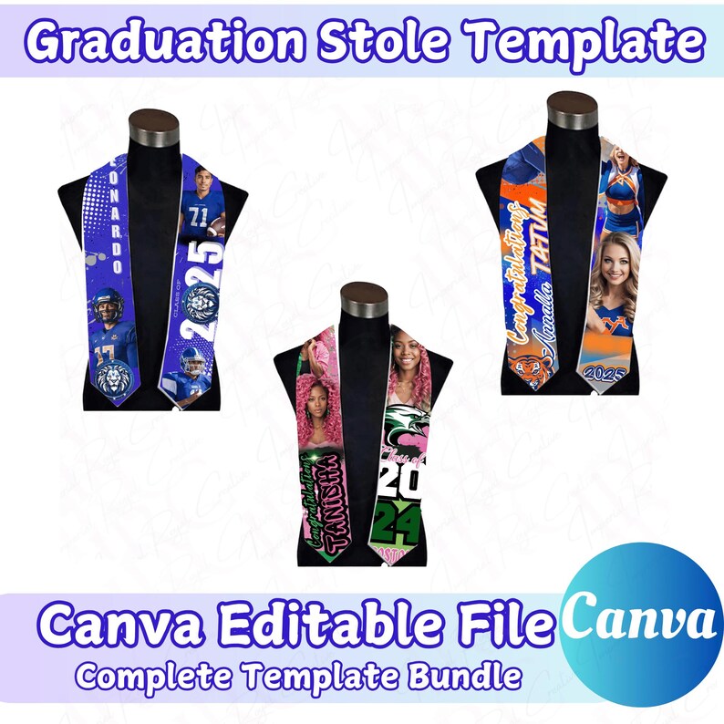Graduation Stole Bundle Template Graduation Sash Diploma Graduation ...
