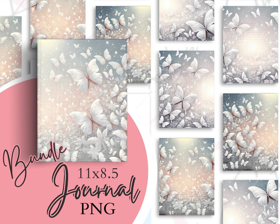 Butterfly Journal Cover PNG: 11x8.5 Digital Notebook Insert (commercial ...
