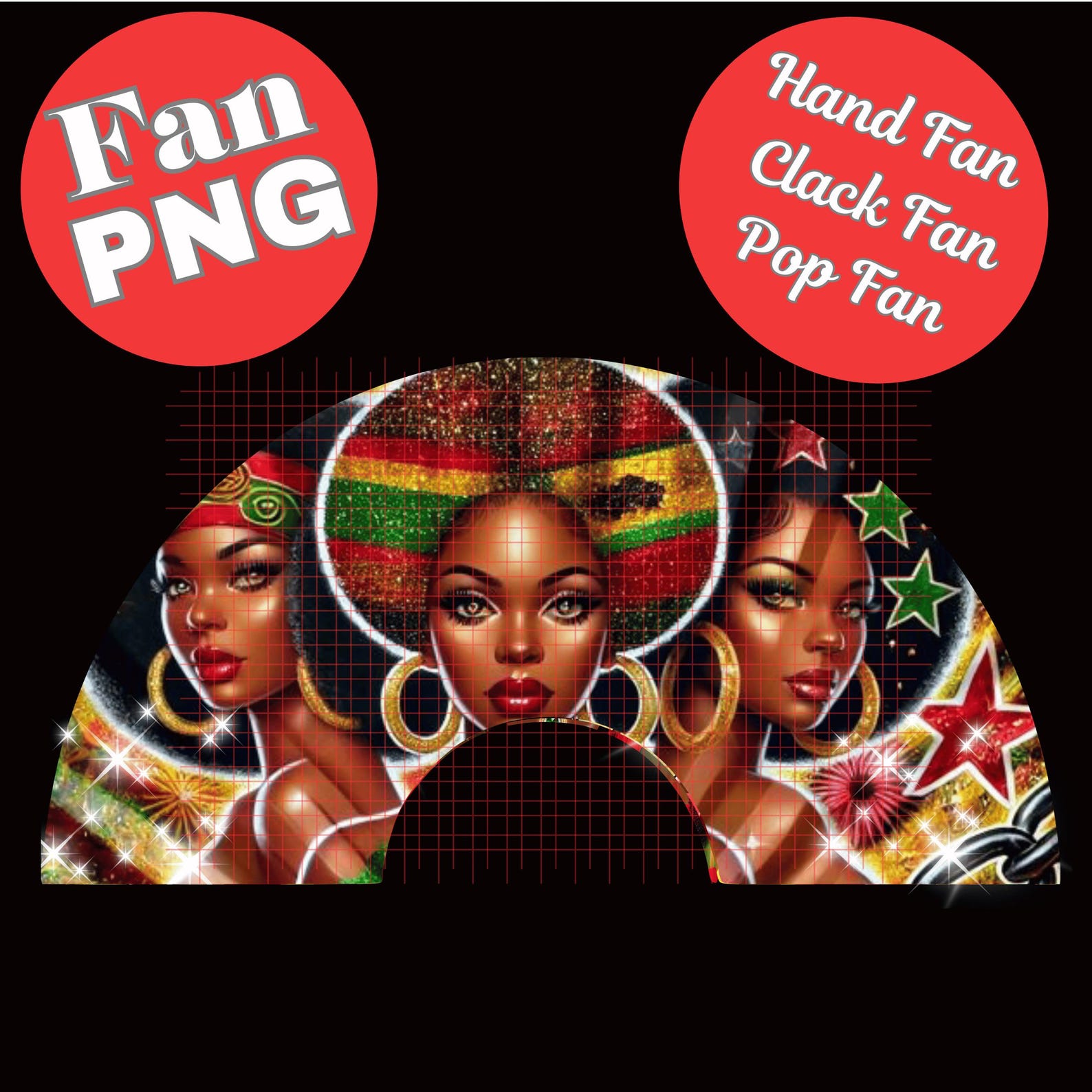 Clack Fan Hand Fan PNG Pop Fan Design Folding Fan Template Juneteenth ...