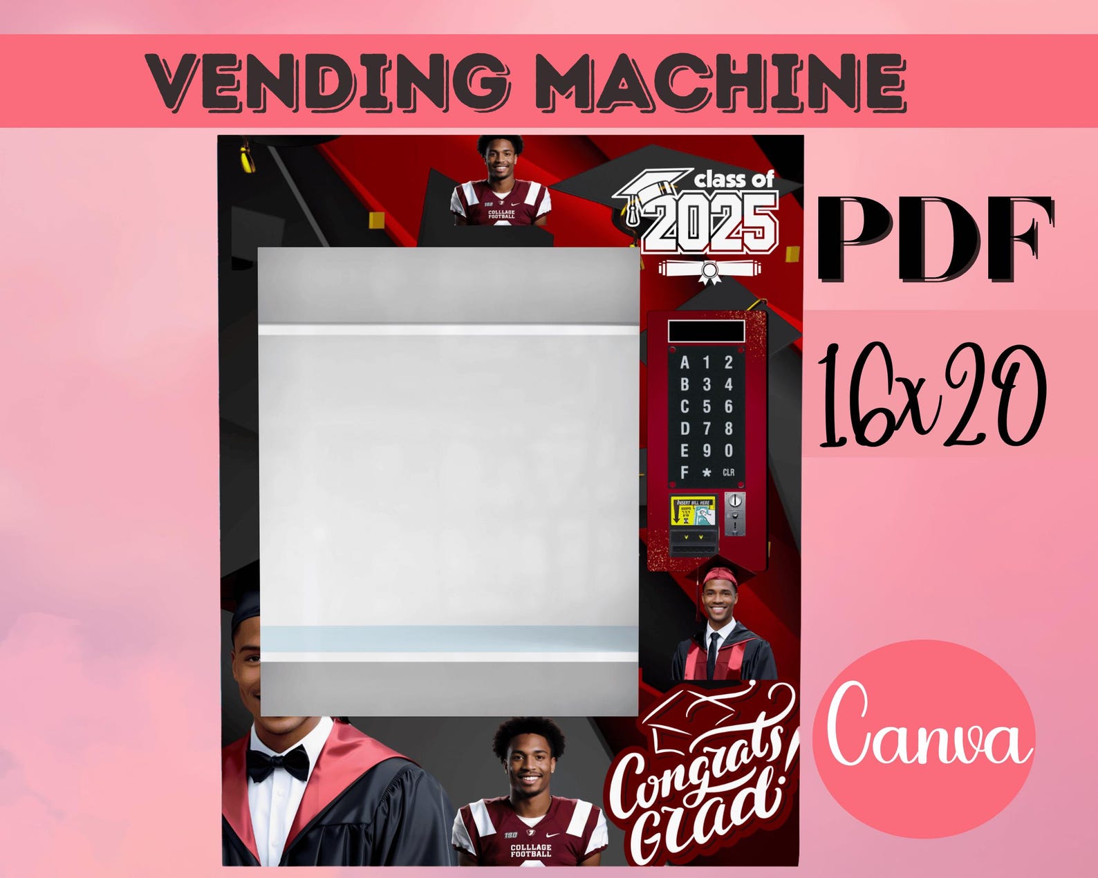 Graduation Vending Machine Template: Customizable Keepsake (canva ...