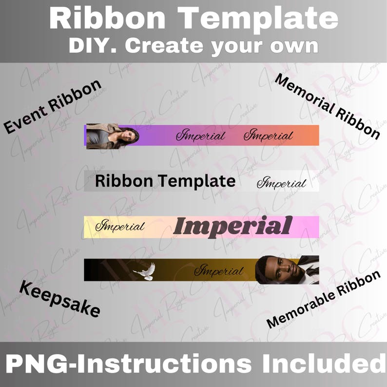 Memorial Ribbon PNG Template DIY Memorial Ribbon Event Ribbon Template ...