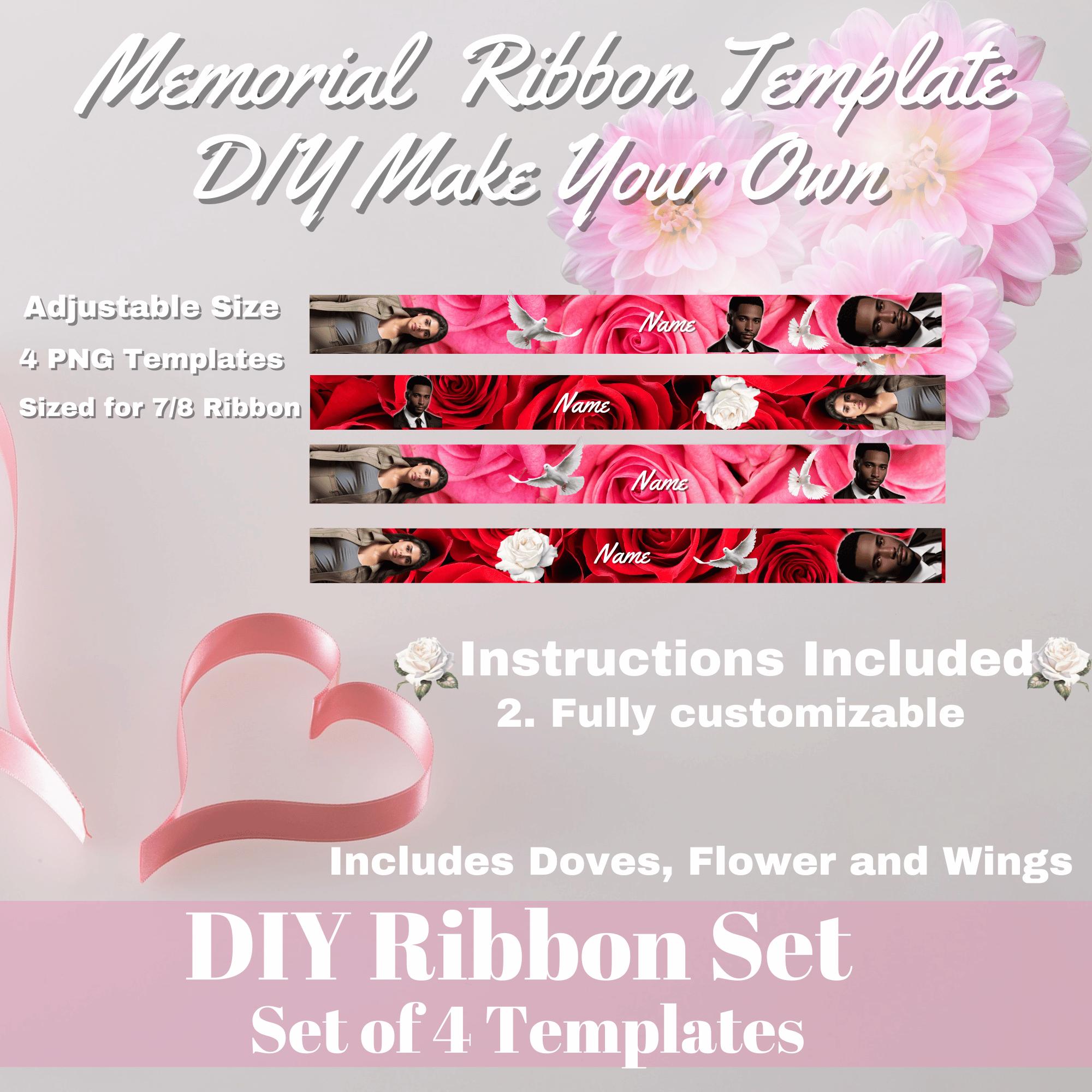 DIY Memorial Ribbon Template: Customizable Keepsake (PNG Digital ...