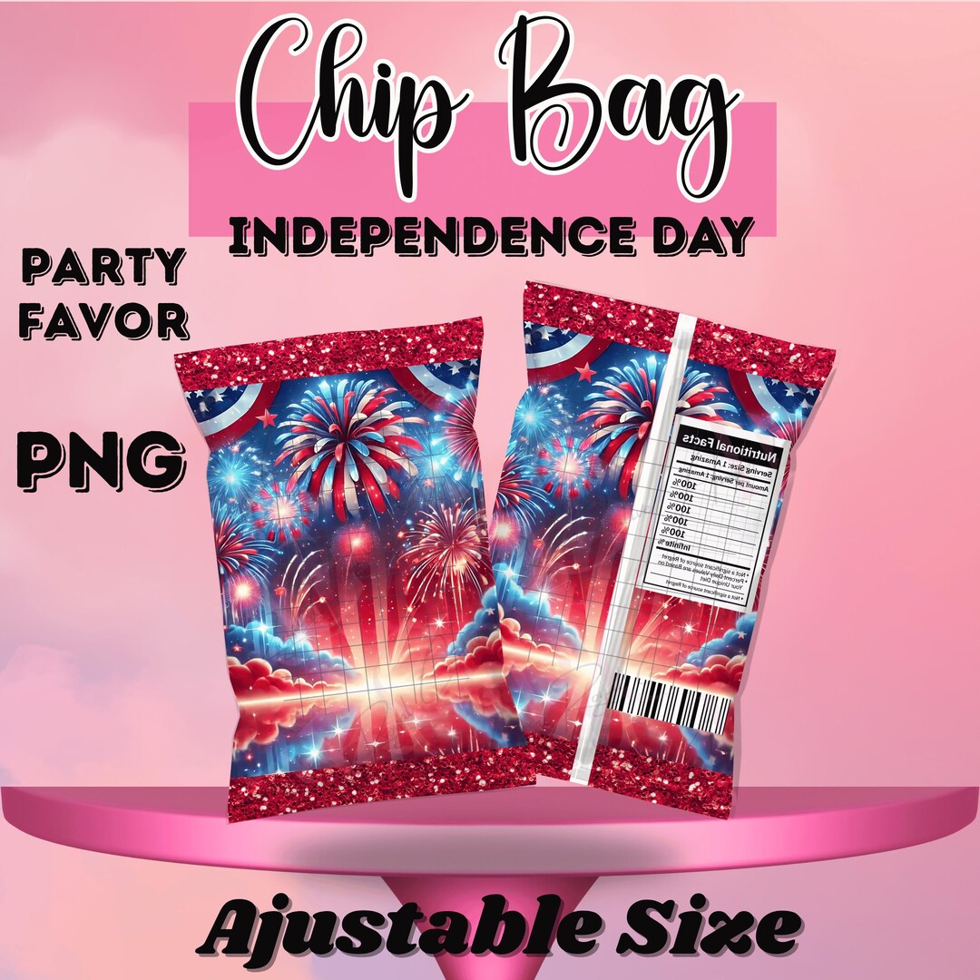 Chip Bag PNG Independence Day Chip Bag 4th of July Treats Design July ...