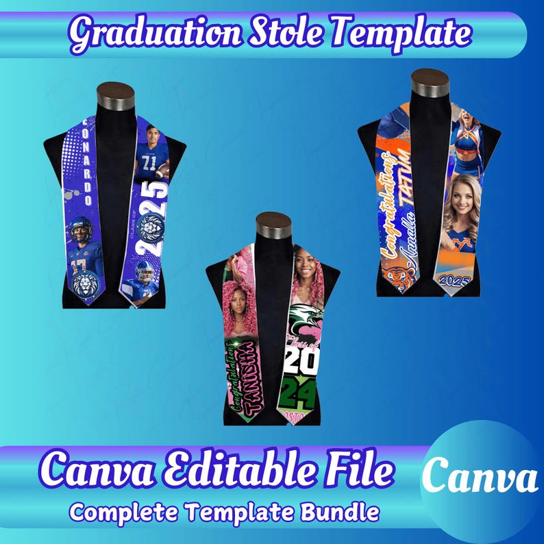 Graduation Stole Bundle Template Graduation Sash Diploma Graduation ...