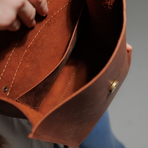 Small Leather Backpack for Women in Minimalist Style, Handmade Backpack ...