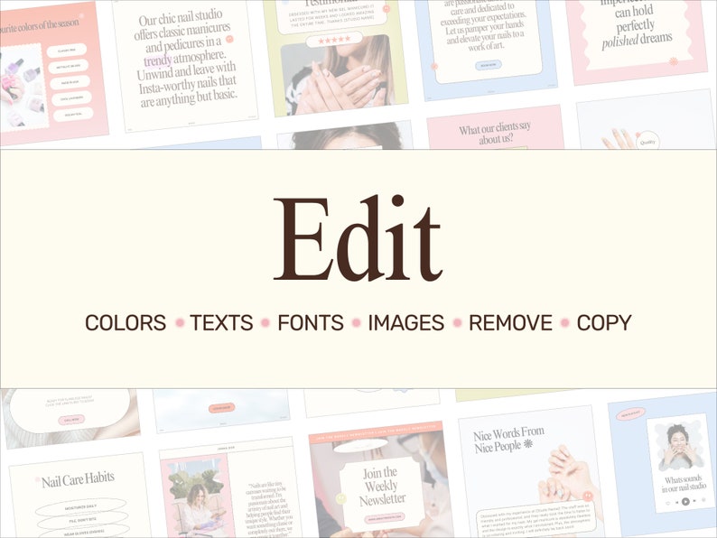 Playful & Aesthetic Canva Templates for Nail Salon: Boost Your ...
