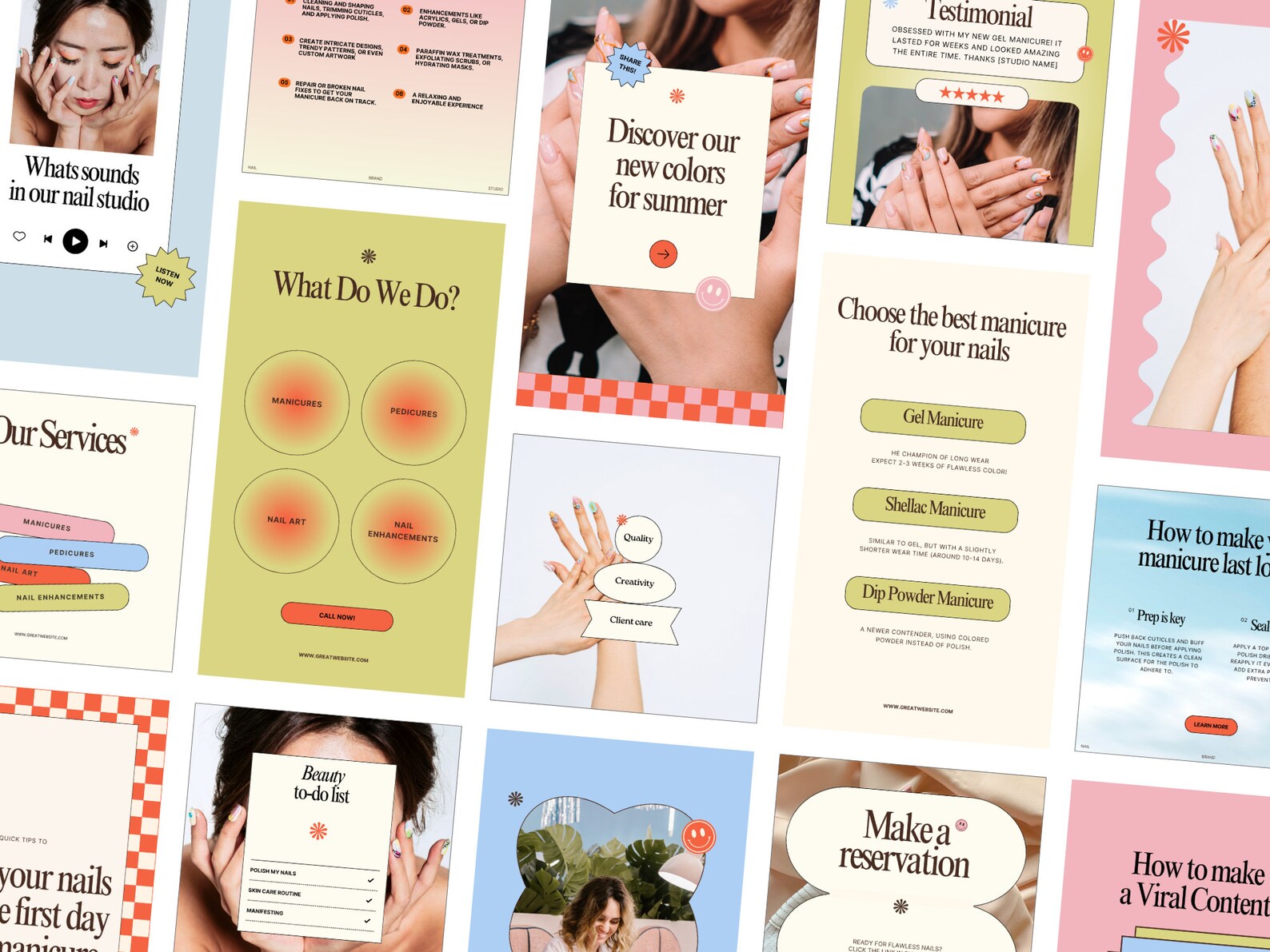 Playful & Aesthetic Canva Templates for Nail Salon: Boost Your ...