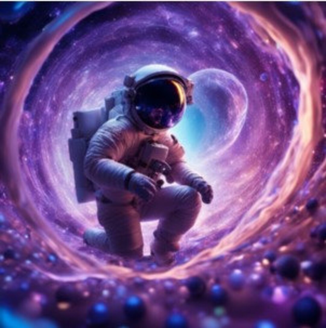 Lonely Astronaut Space Wallpaper ; " Cosmic Bubble " | Digital ...