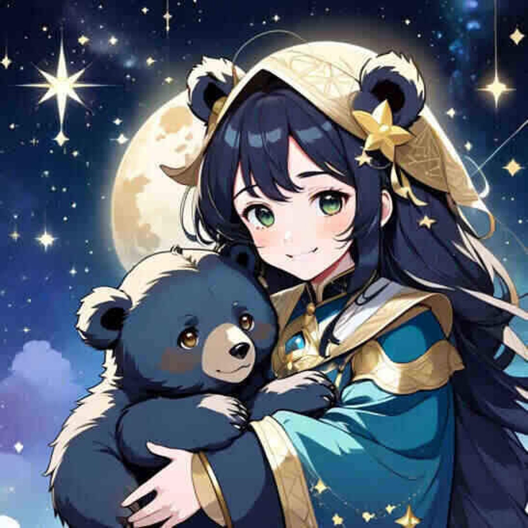 Ursa Major Anime Style | Cute Anime Girl | Digital Art - Etsy