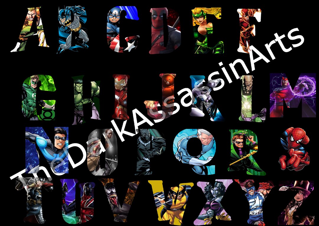 Marvel and DC A-Z Png Letters - Etsy