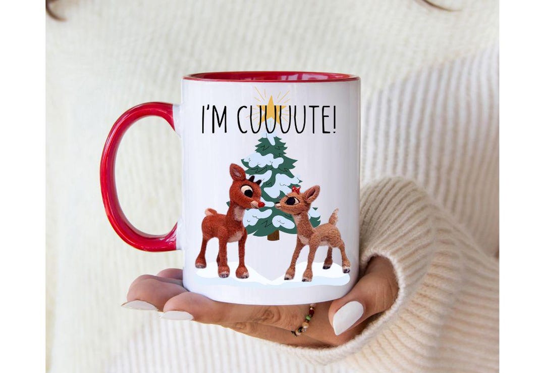 Cute Rudolph Mug | Classic Xmas Movie Ruldoph Red Nose Reindeer Mug ...