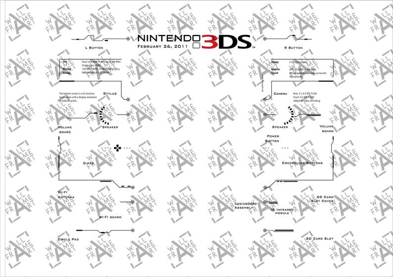 Nintendo 3DS Teardown Digital Template - Etsy