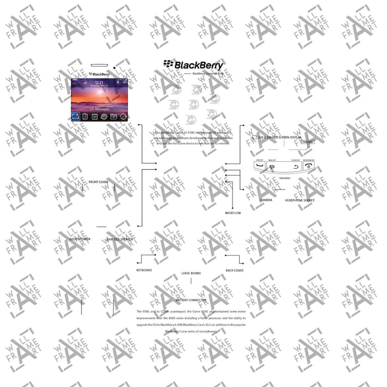 Blackberry Curve 3G 9300 Teardown Digital Template - Etsy