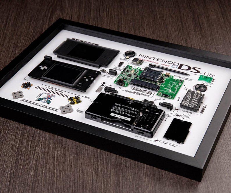 Nintendo NDS Lite Teardown Digital Templates (black & White Versions ...