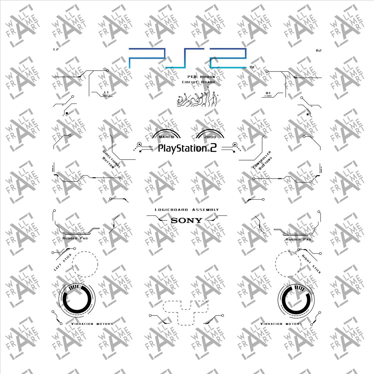 Sony Playstation Dualshock 2 Teardown Digital Template - Etsy