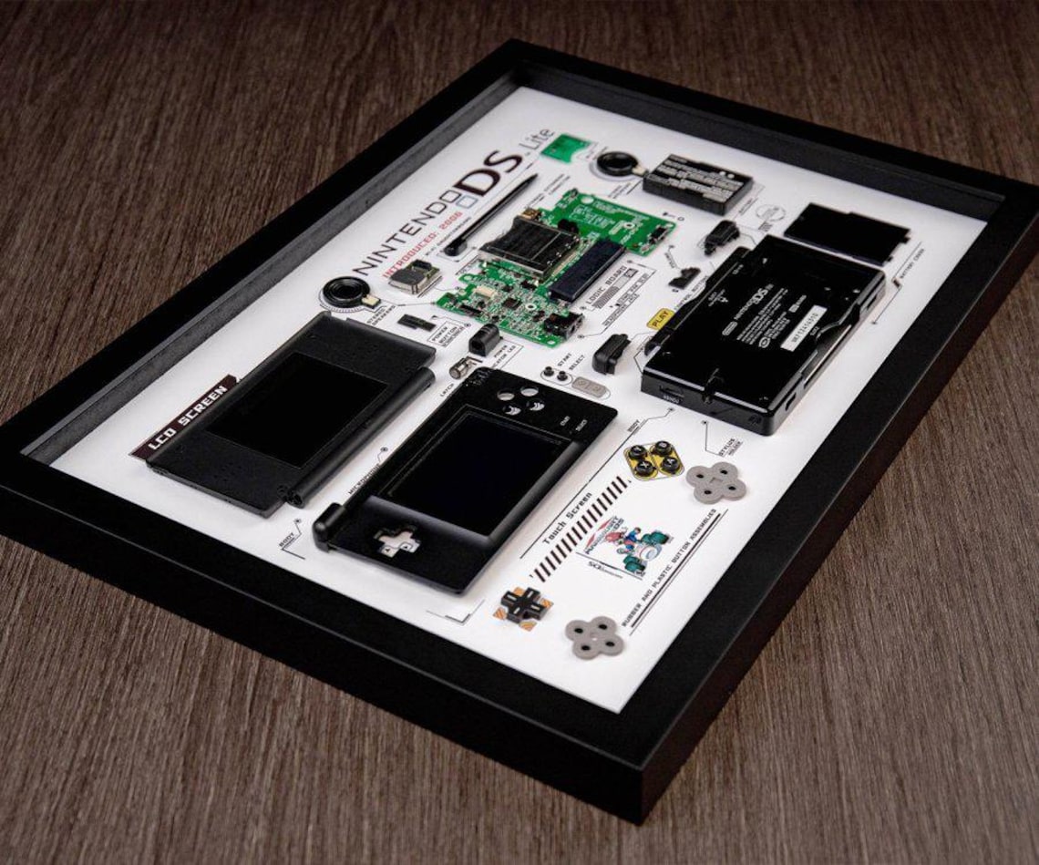 Nintendo NDS Lite Teardown Digital Templates (black & White Versions ...