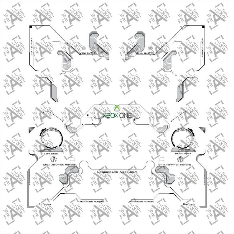 Microsoft XBOX ONE Controller Teardown Digital Template - Etsy