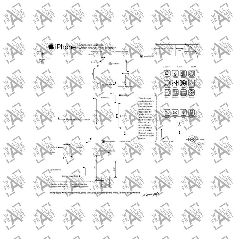 Apple iPhone (1st Generation) 2G Teardown Digital Template (3 Versions ...