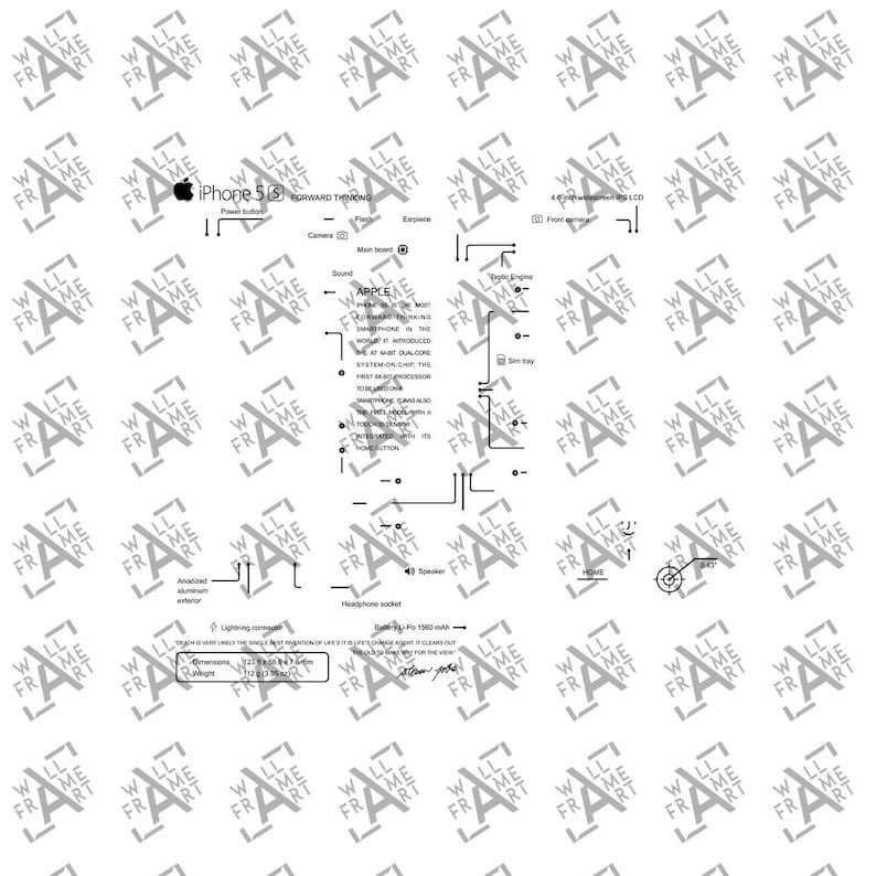 Apple iPhone 5S Teardown Digital Template - Etsy